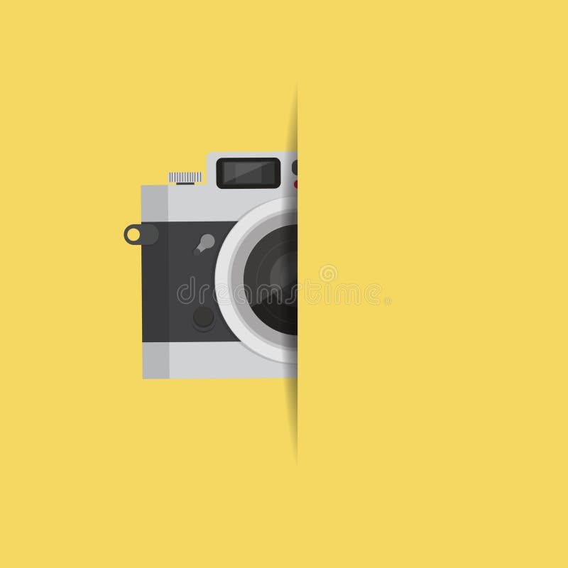 Vintage Camera on Yellow Background Stock Vector - Illustration of ...