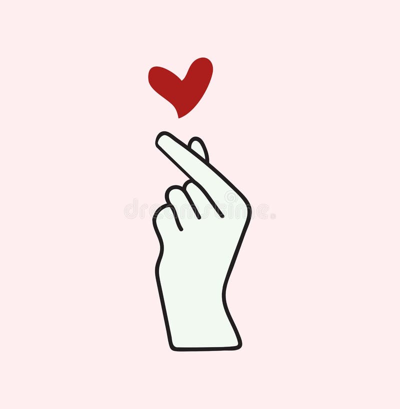 Hand with Sign Mini Heart Vector Stock Vector - Illustration of ...