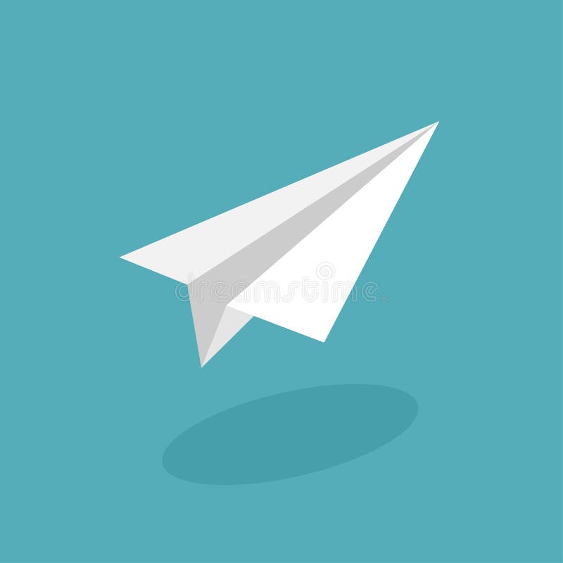 Vector Illustration with Flat Paper Plane. Launch. Project Startup ...