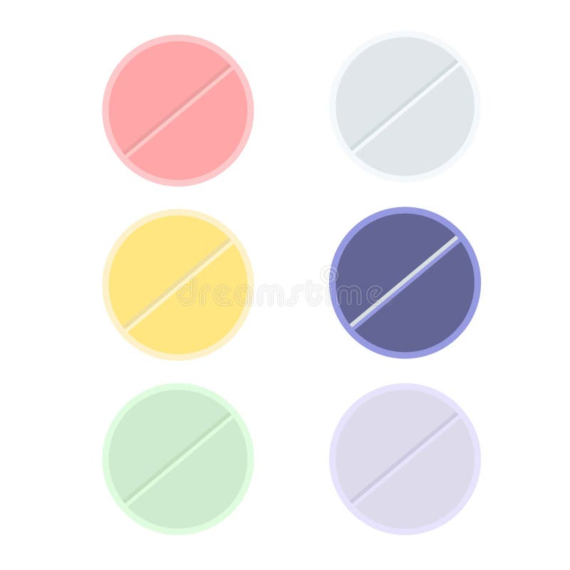 Pill Flat Isolated on White Background. Vector Illustration Stock ...