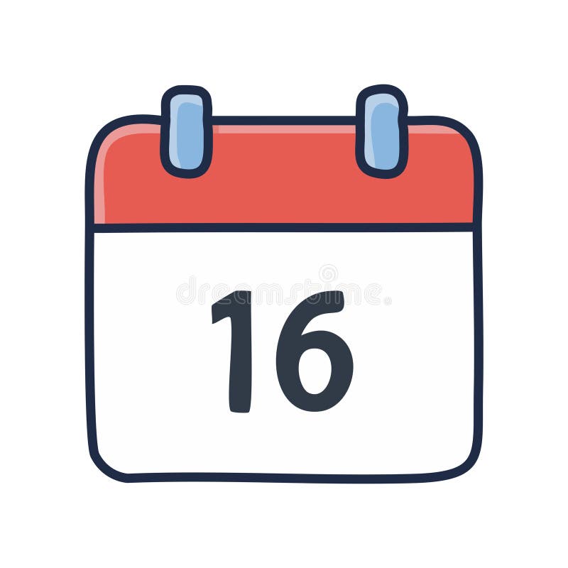 Vector Illustration, Flat Style. Calendar Icon - 16th of December Stock ...
