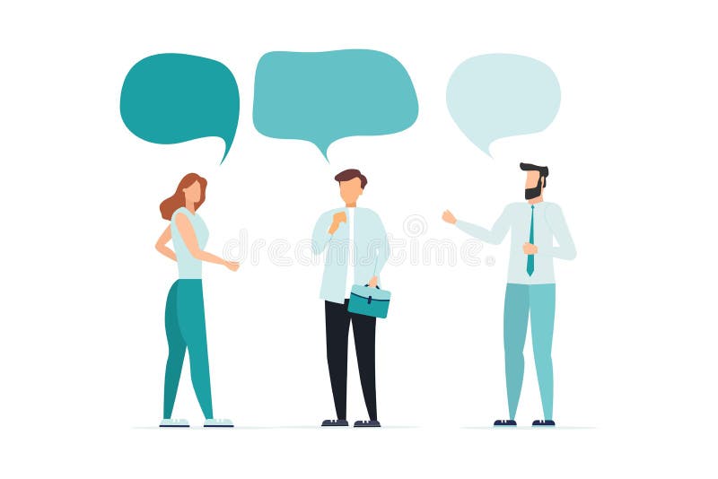 Vector Illustration, Flat Style, People Talk. People with Thoughts on a ...
