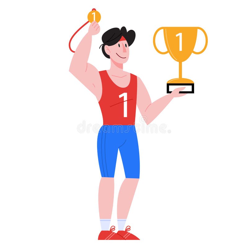 Vector Illustration in Flat Style of Professional Athlete Stock Vector ...