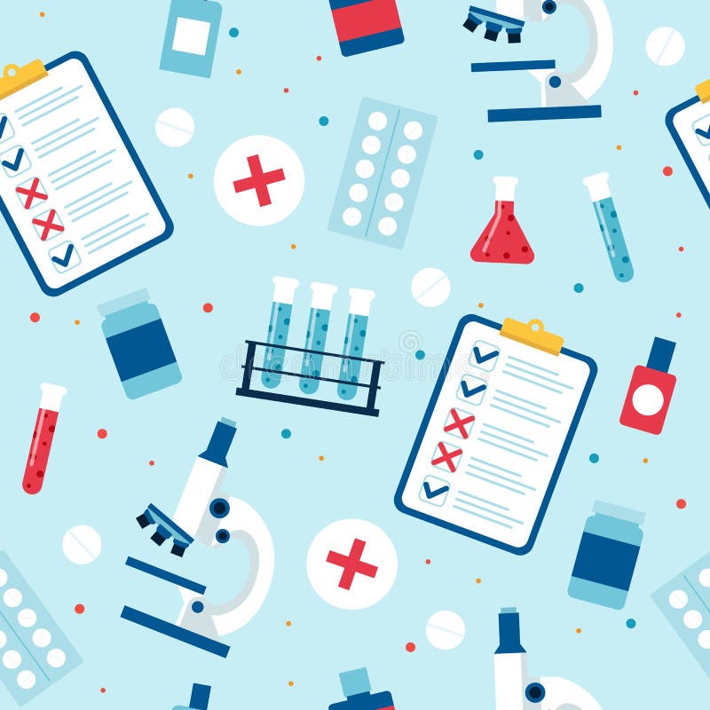 Scientific Research Seamless Pattern. Vector Illustration in Flat Style ...