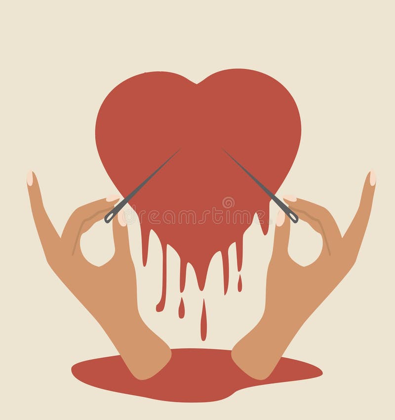 Vector Illustration in a Flat Style on the Theme of a Broken, Wounded ...