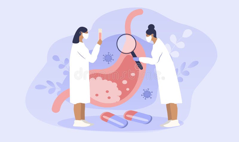 Vector Illustration in a Flat Style on the Theme of Gastroenterology ...
