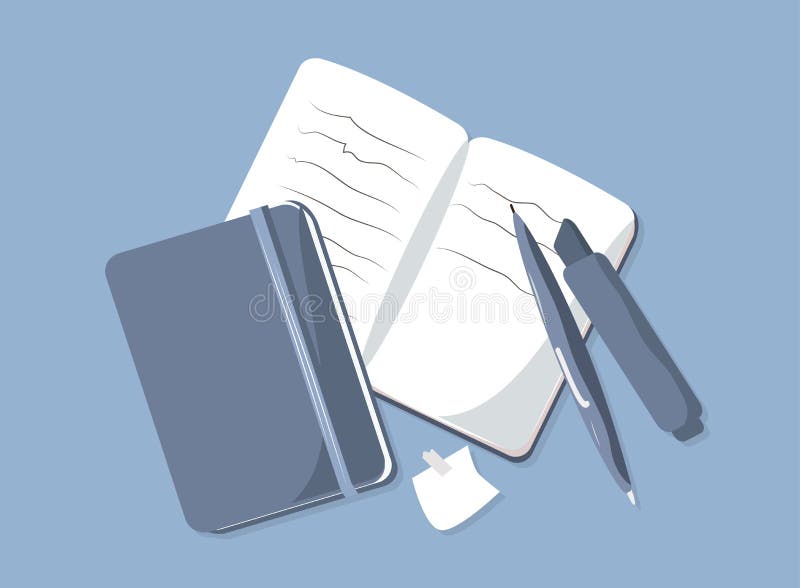 Vector Illustration in a Flat Style on the Theme of Notes, Keeping a ...