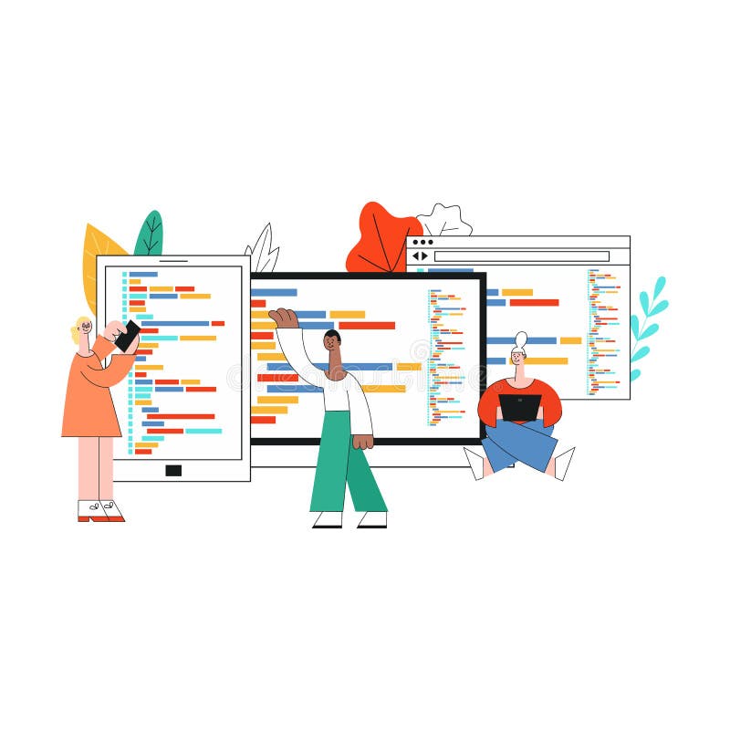 Vector Illustration of Flexible Application Development Concept in Flat ...