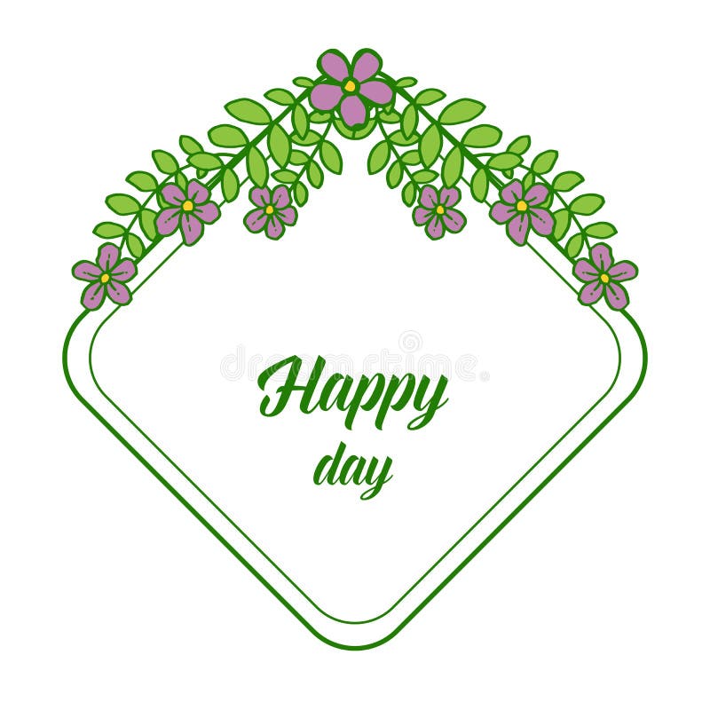 Vector Illustration Floral Frame Design for Writing Happy Day Stock ...