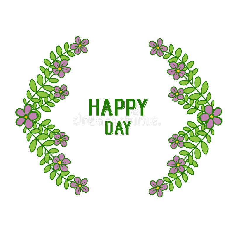 Vector Illustration Floral Frame Design for Writing Happy Day Stock ...