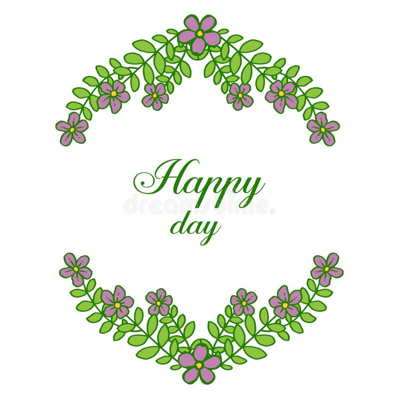 Vector Illustration Floral Frame Design for Writing Happy Day Stock ...