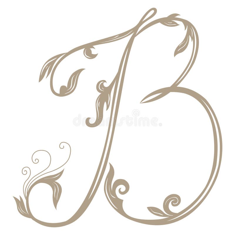 Vector Illustration of Floral Letter . Stock Illustration ...