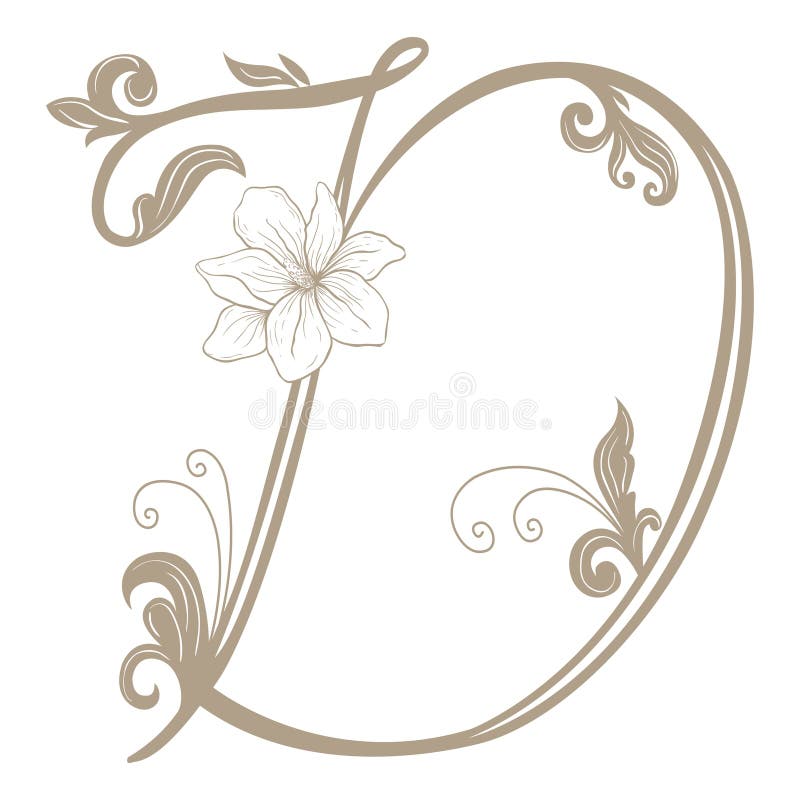 Vector Illustration of Floral Letter . Stock Illustration ...