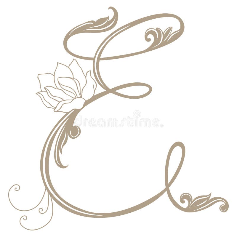 Vector Illustration of Floral Letter . Stock Illustration ...