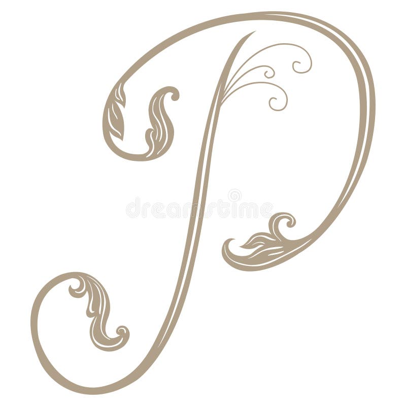 Vector Illustration of Floral Letter . Stock Illustration ...