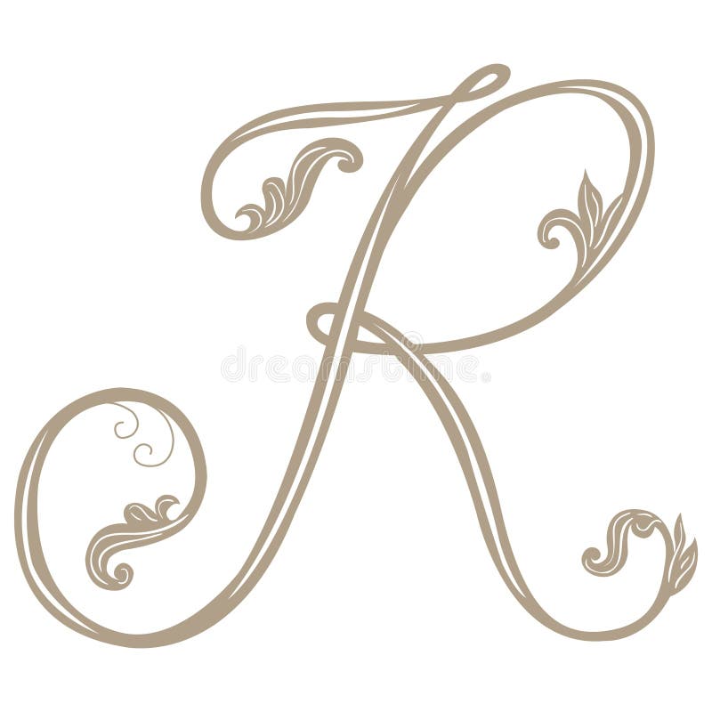 Vector Illustration of Floral Letter . Stock Illustration ...