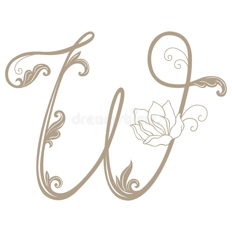 Vector Illustration of Floral Letter . Stock Illustration ...