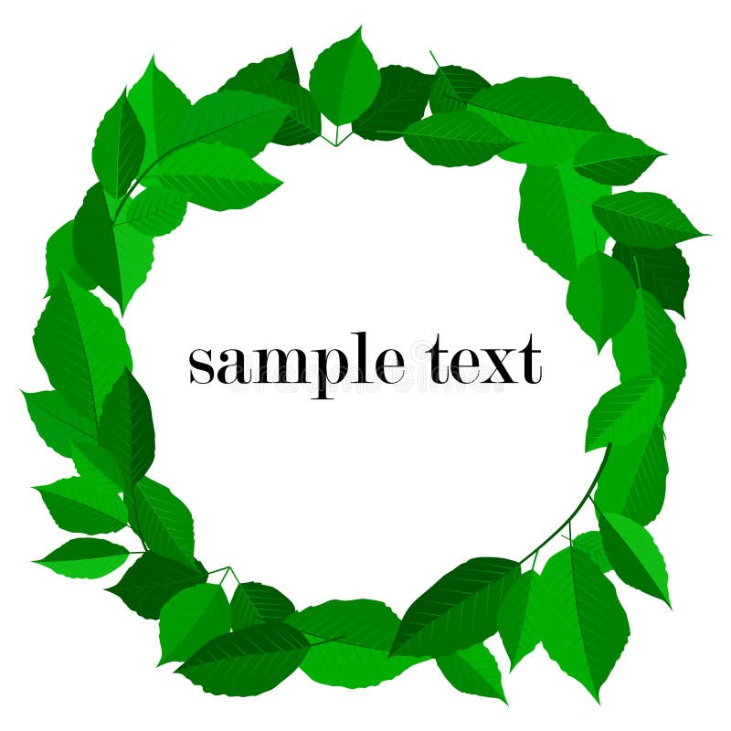 2629 Frame Leaves, Vector Illustration, Floral Round Frame for Leaflets ...