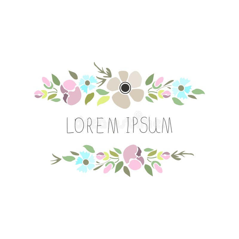 Vector Illustration of a Floral Set with Signature Stock Illustration ...