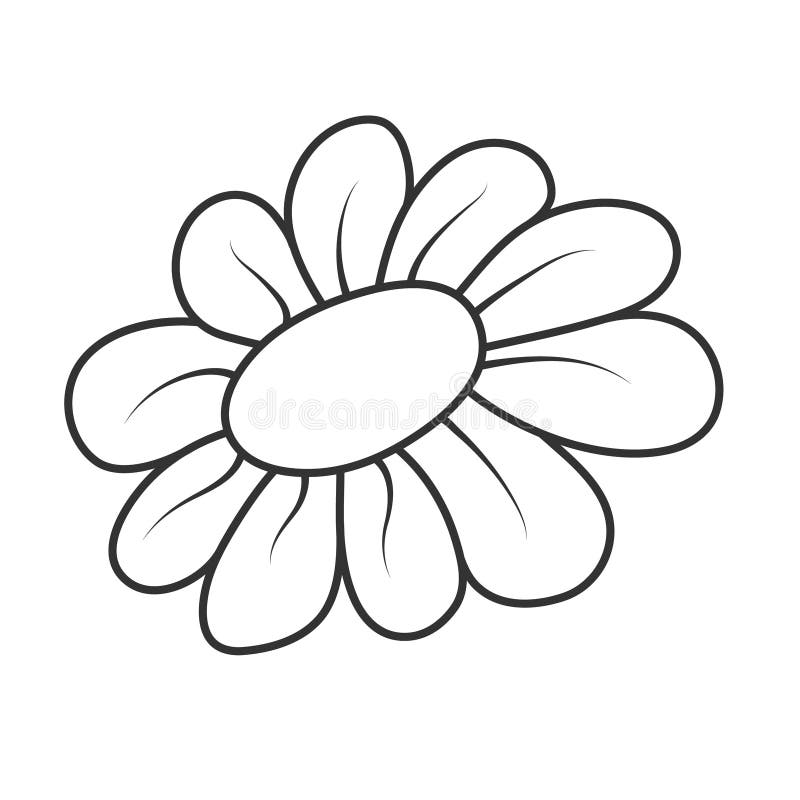 Vector Illustration of a Flower. Empty Outline Isolated on a White ...