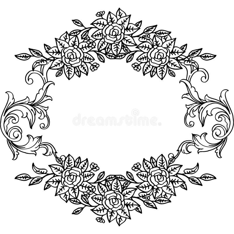 Vector Illustration Flower Frame with Beautiful Decoration Stock Vector ...