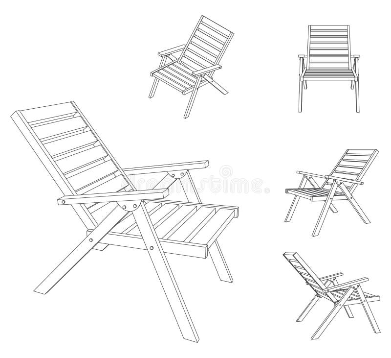 Chair Different Seat Views Stock Illustrations – 666 Chair Different ...