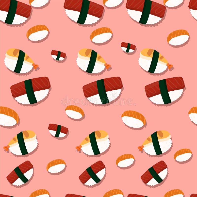Sushi Pattern Background Vector Stock Vector - Illustration of fish ...