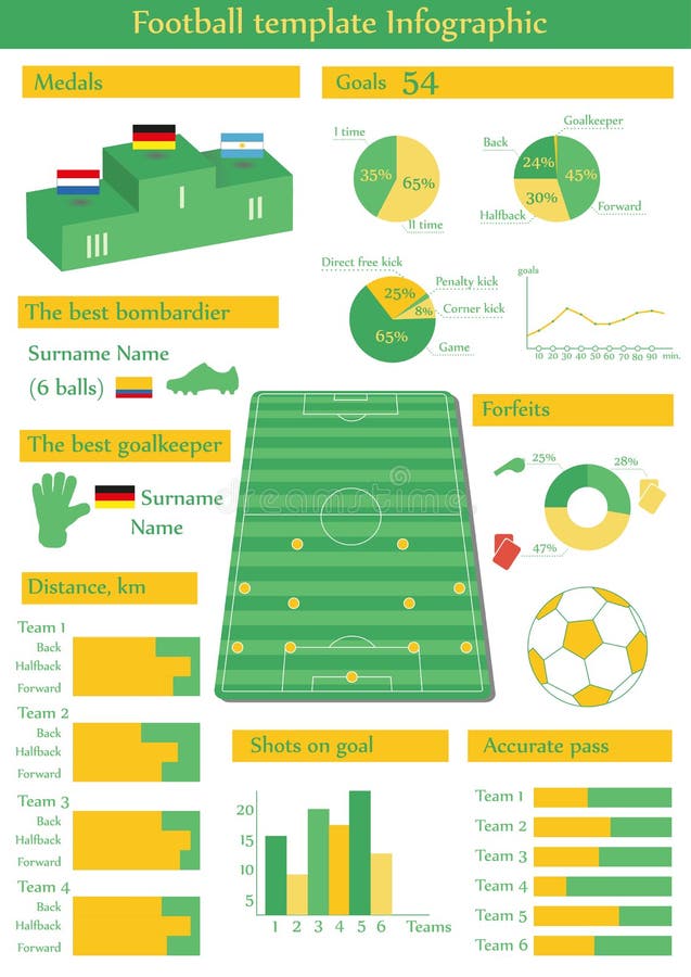 Vector Illustration with Football Infographic Stock Vector ...