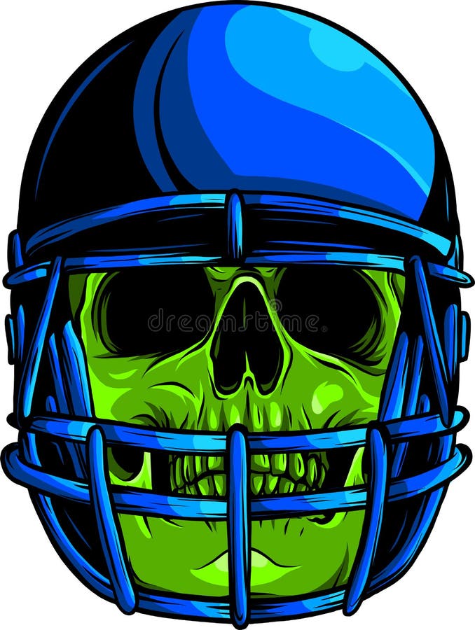 Vector Illustration of Football Player Skull Design Stock Vector ...