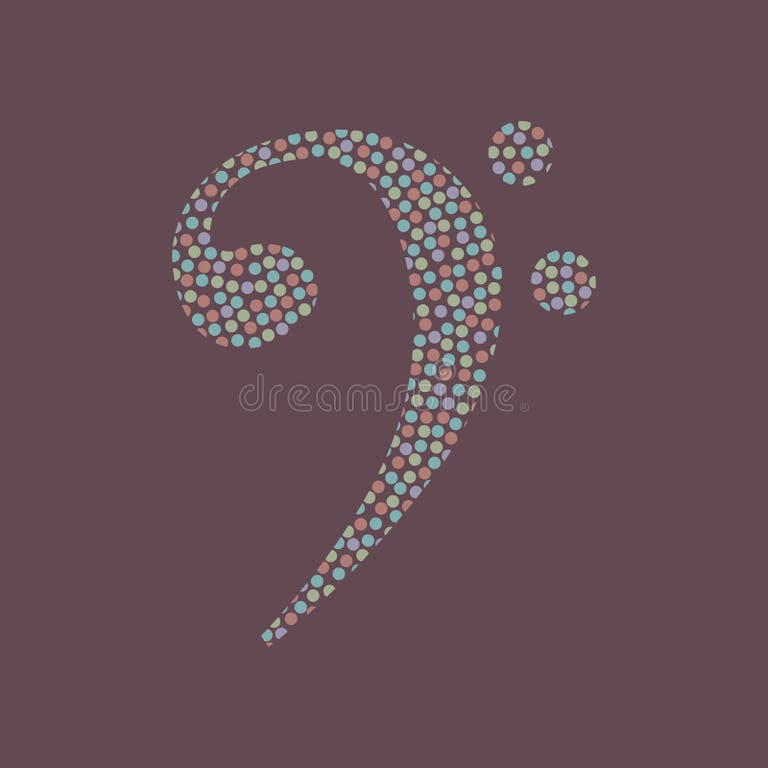 Colourful bass clef stock vector. Illustration of bass - 354421947