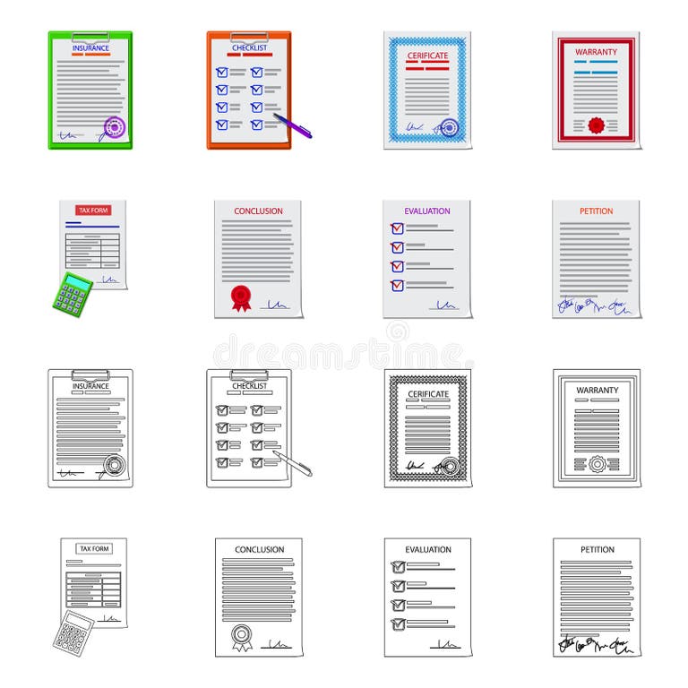 Vector Illustration of Form and Document Icon. Collection of Form and ...
