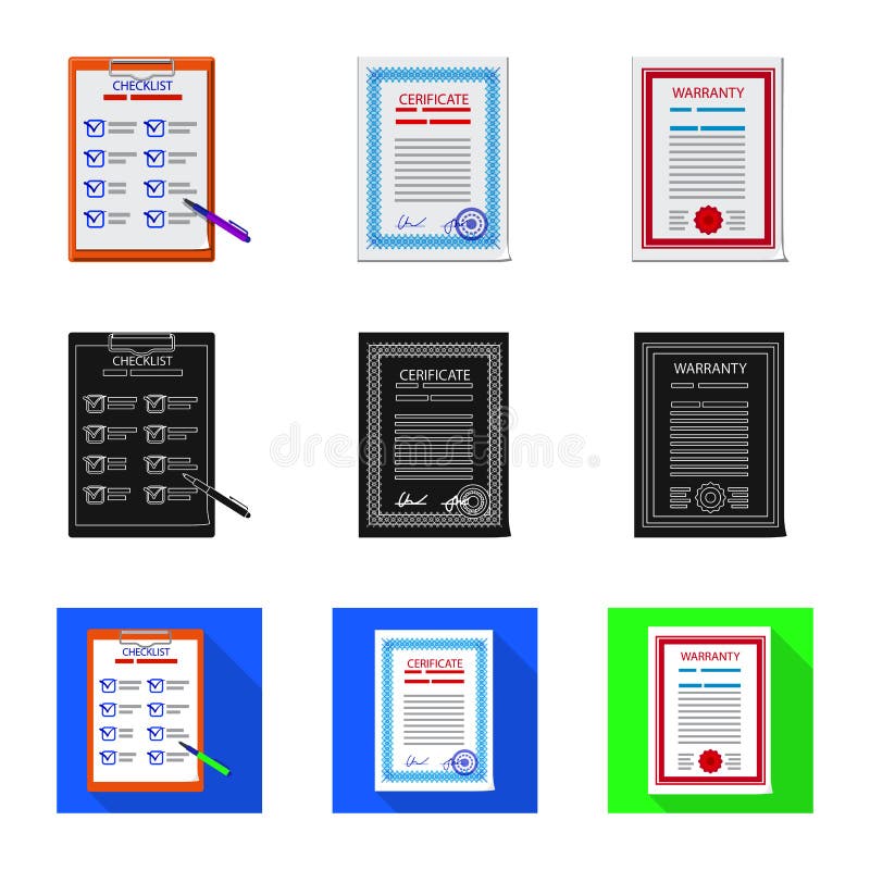 Vector Illustration of Form and Document Icon. Collection of Form and ...