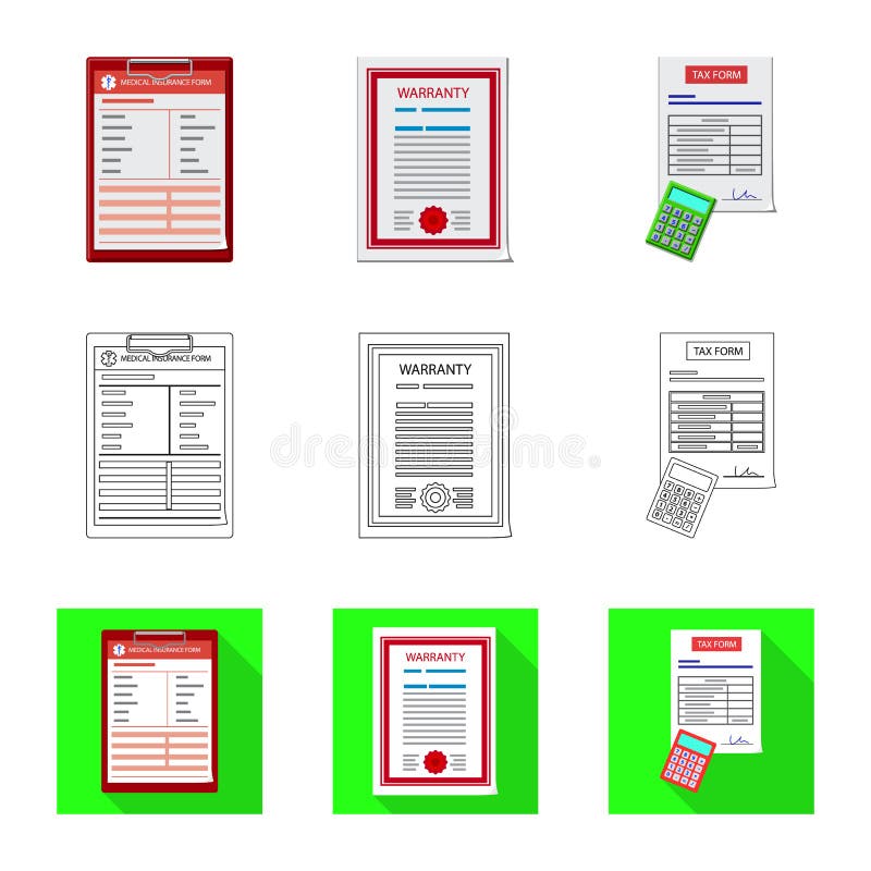 Vector Design of Form and Document Logo. Collection of Form and Mark ...