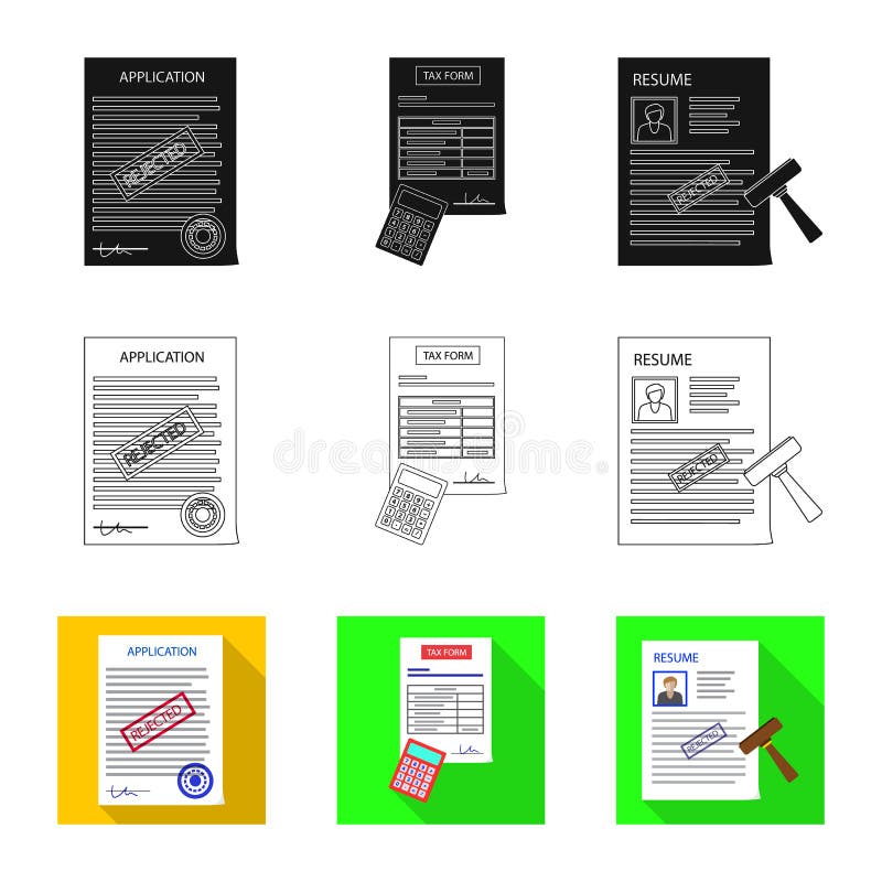 Vector Design of Form and Document Logo. Collection of Form and Mark ...