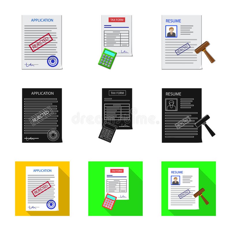 Vector Illustration of Form and Document Icon. Set of Form and Mark ...