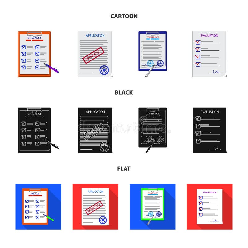 Vector Design of Form and Document Sign. Collection of Form and Mark ...
