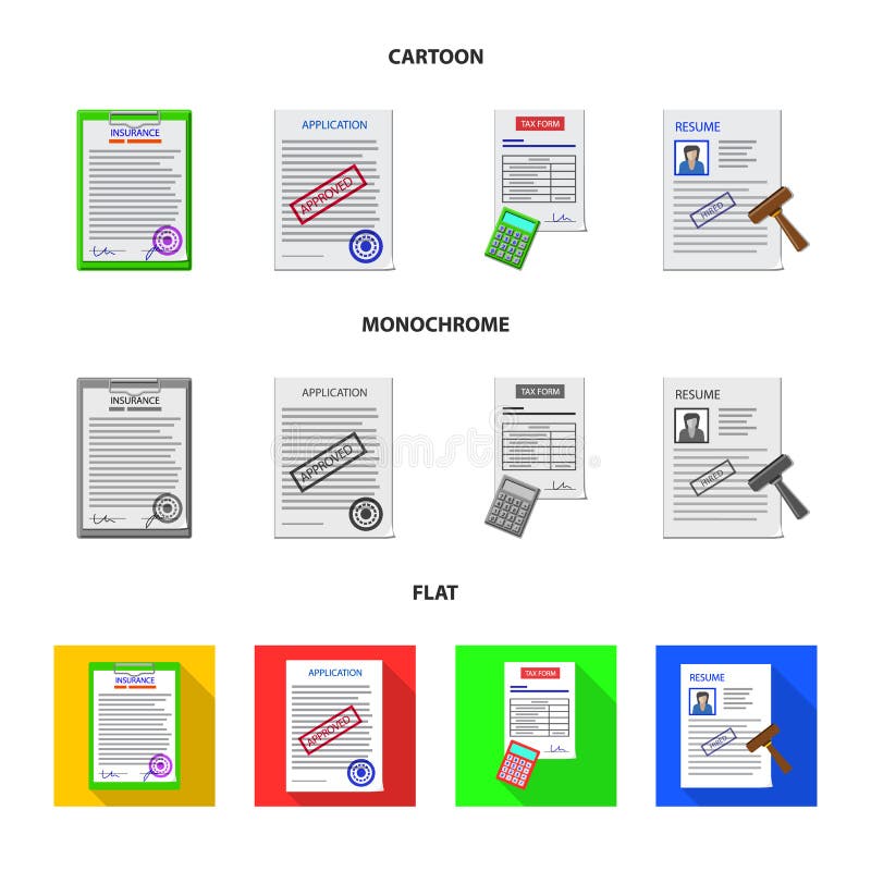 Vector Design of Form and Document Symbol. Set of Form and Mark Stock ...