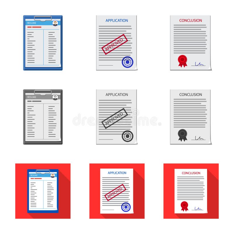 Vector Design of Form and Document Symbol. Set of Form and Mark Stock ...