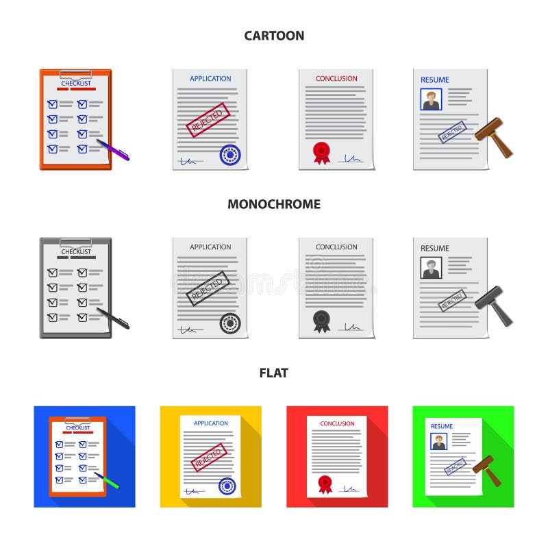 Vector Design of Form and Document Symbol. Set of Form and Mark Stock ...