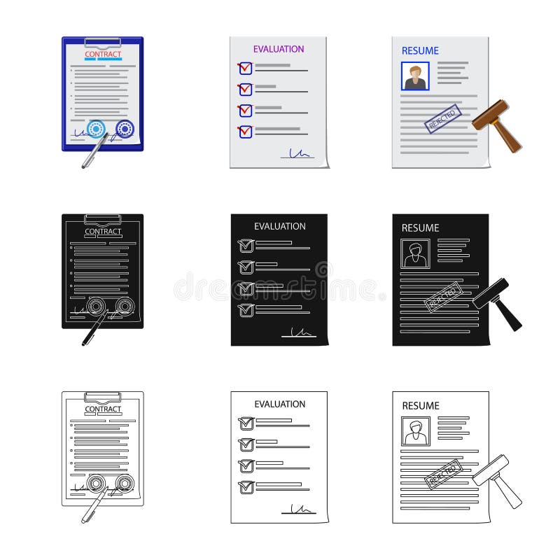 Vector Design of Form and Document Symbol. Collection of Form and Mark ...