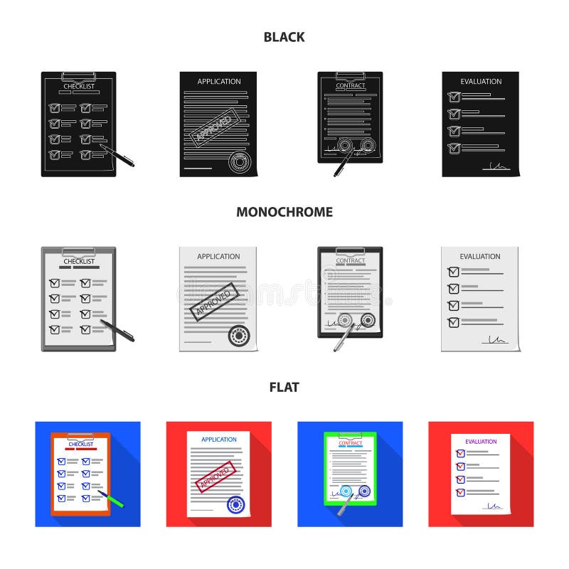 Vector Design of Form and Document Symbol. Collection of Form and Mark ...