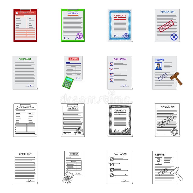 Vector Design of Form and Document Icon. Set of Form and Mark Vector ...