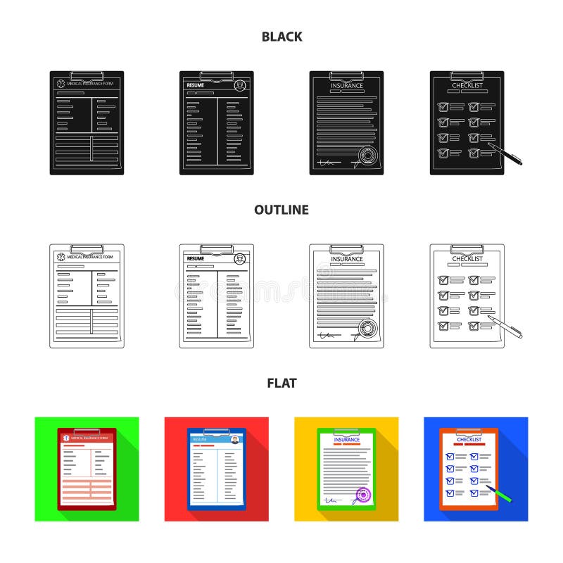 Vector Design of Form and Document Icon. Set of Form and Mark Stock ...