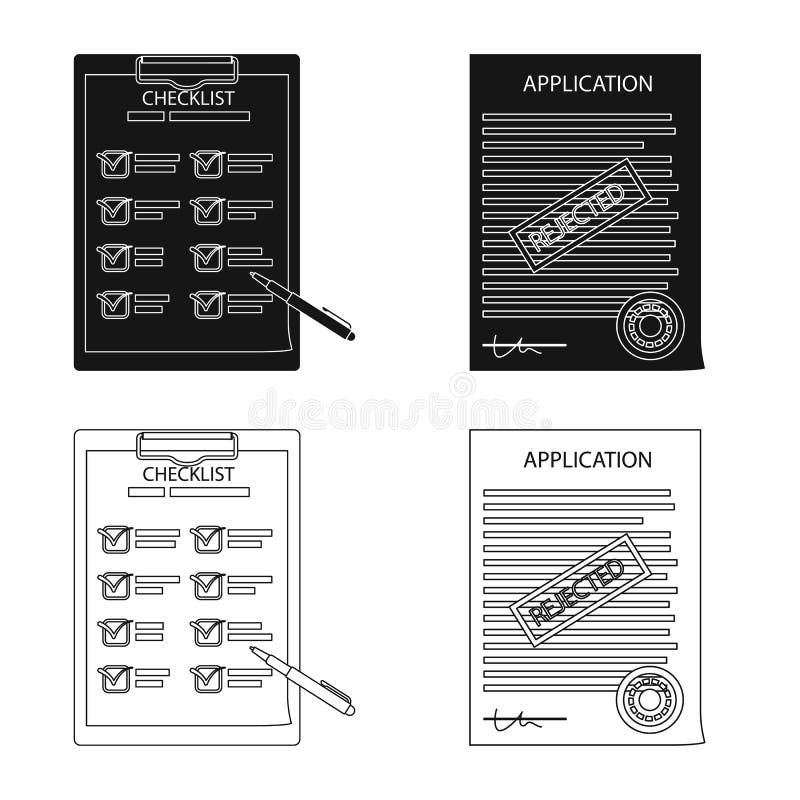 Vector Design of Form and Document Icon. Set of Form and Mark Stock ...
