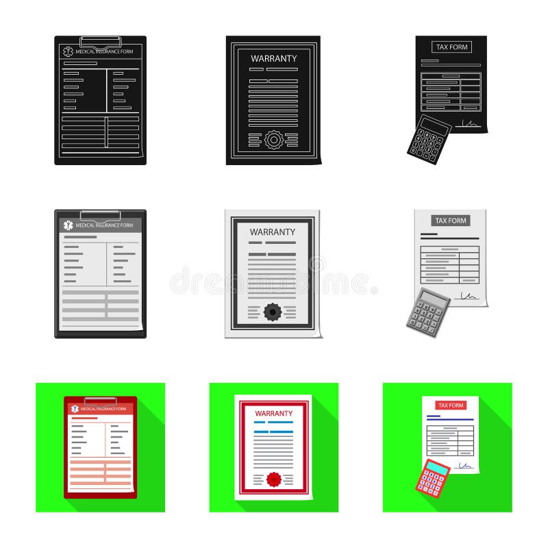 Vector Design of Form and Document Icon. Set of Form and Mark Stock ...