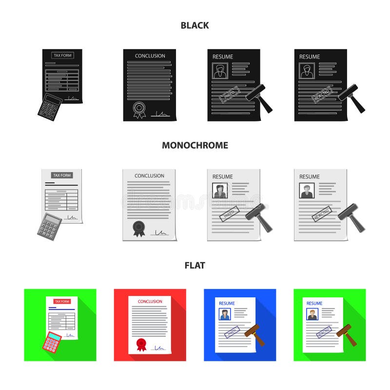 Vector Design of Form and Document Icon. Set of Form and Mark Stock ...