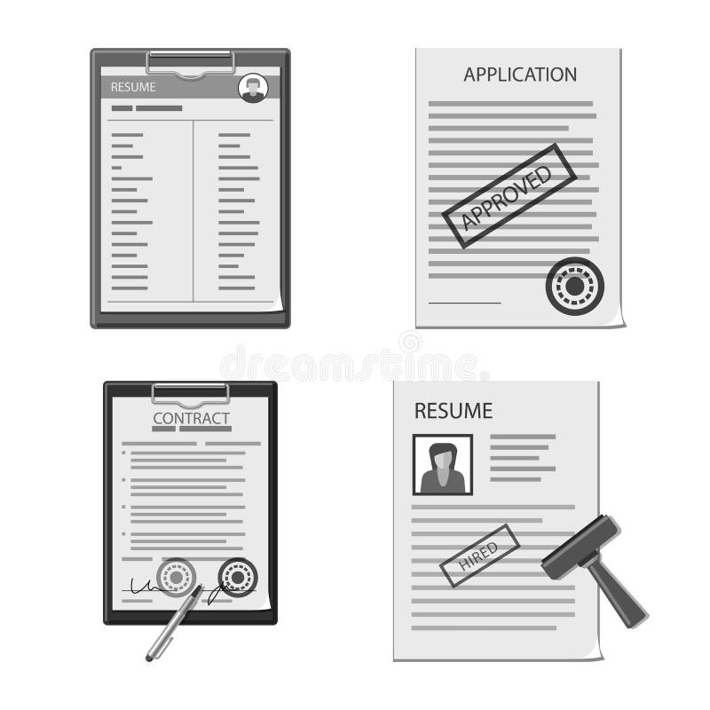 Vector Illustration of Form and Document Symbol. Collection of Form and ...