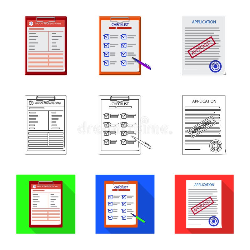 Vector Design of Form and Document Icon. Collection of Form and Mark ...