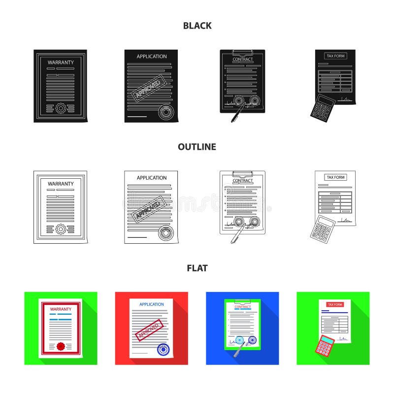 Vector Design of Form and Document Icon. Collection of Form and Mark ...