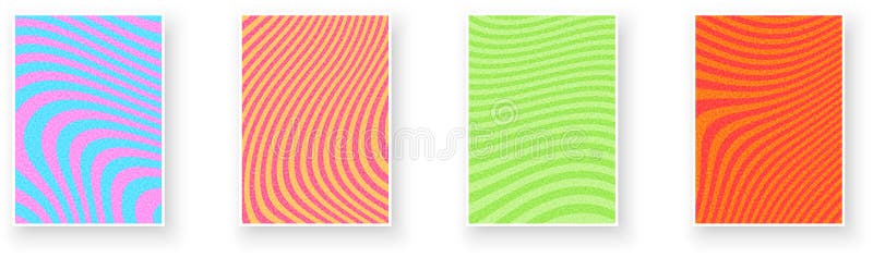 Abstract Wavy Pattern Backgrounds in Vibrant Colors Stock Illustration ...